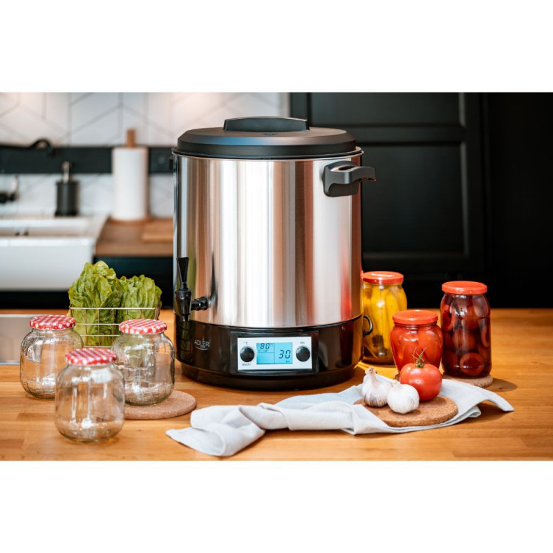 Sterilizator borcane Adler AD 4496, 2600W, 28 L, 30-100°C, Display Timer, Otel inoxidabil oferit ...