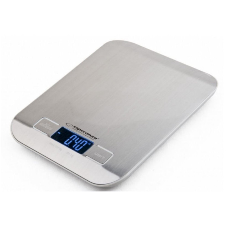 Cantar de bucatarie Esperanza EKS001, 5 kg, display LCD, Metal, Argintiu oferit de Alleop.ro