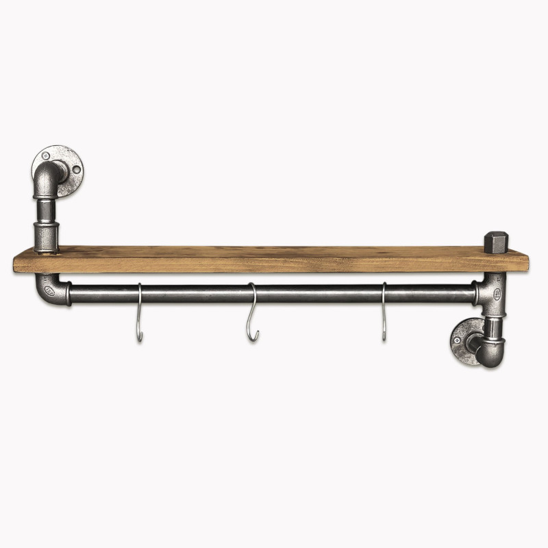 Raft cu cuier Evila Originals 792EVL1718, 60x20 cm, molid, maro oferit ...